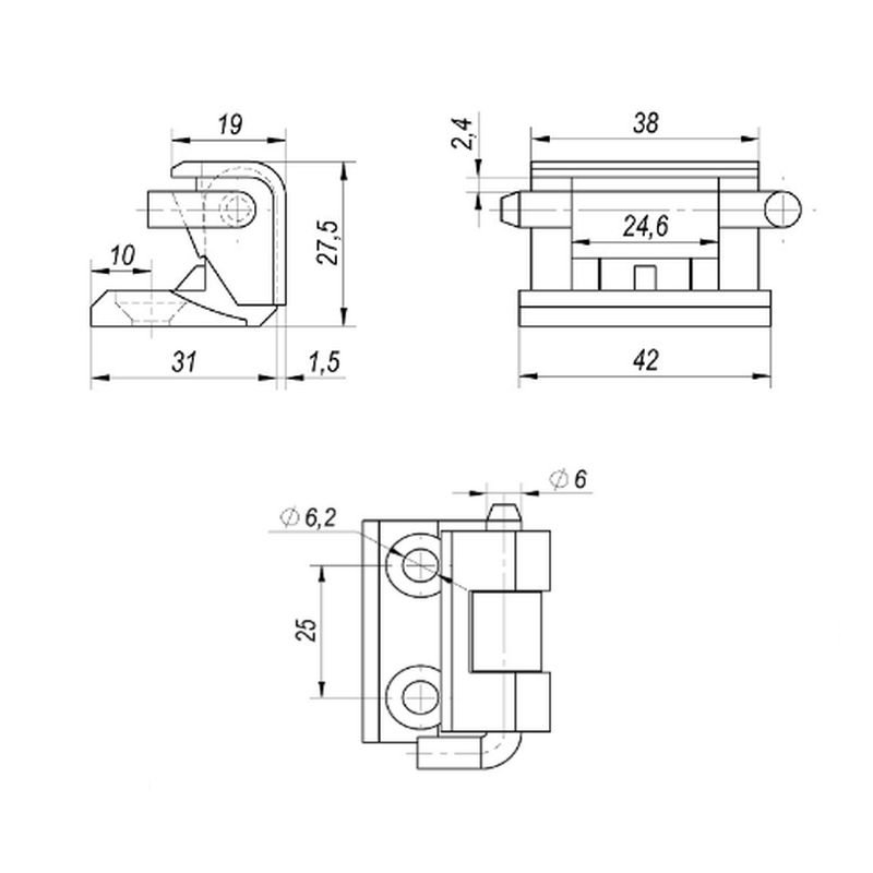 Chrome plated corner hinges for industrial applications wholesale in UK ...