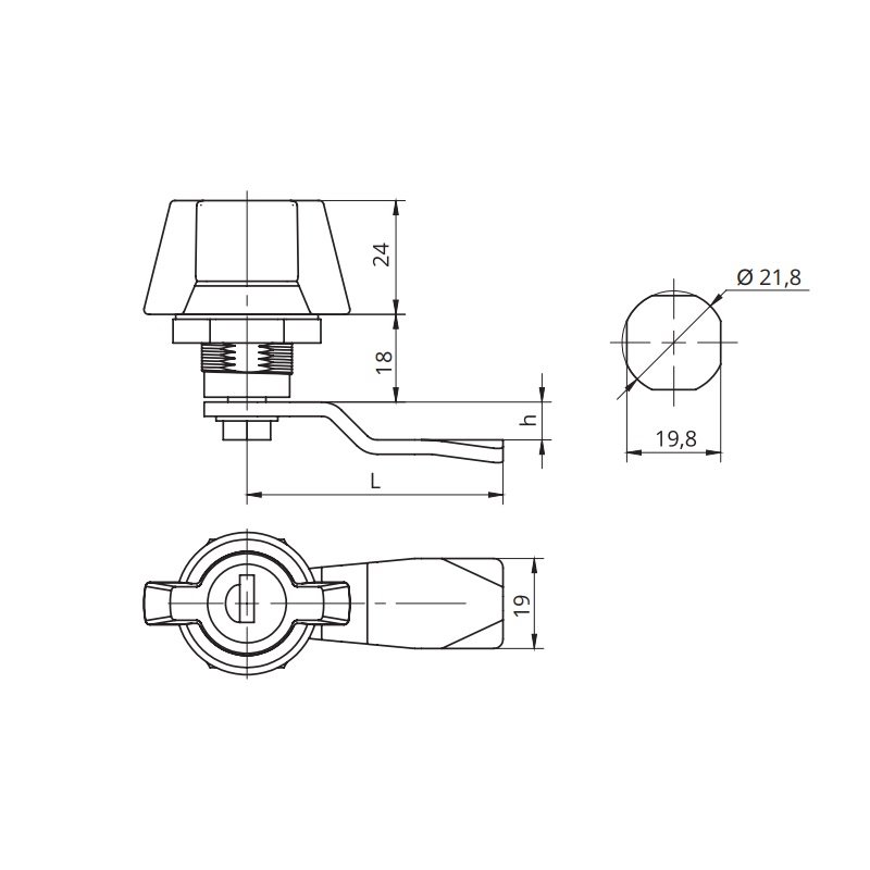 Quater turn locks with knob and key alike chrome plated wholesale in UK ...