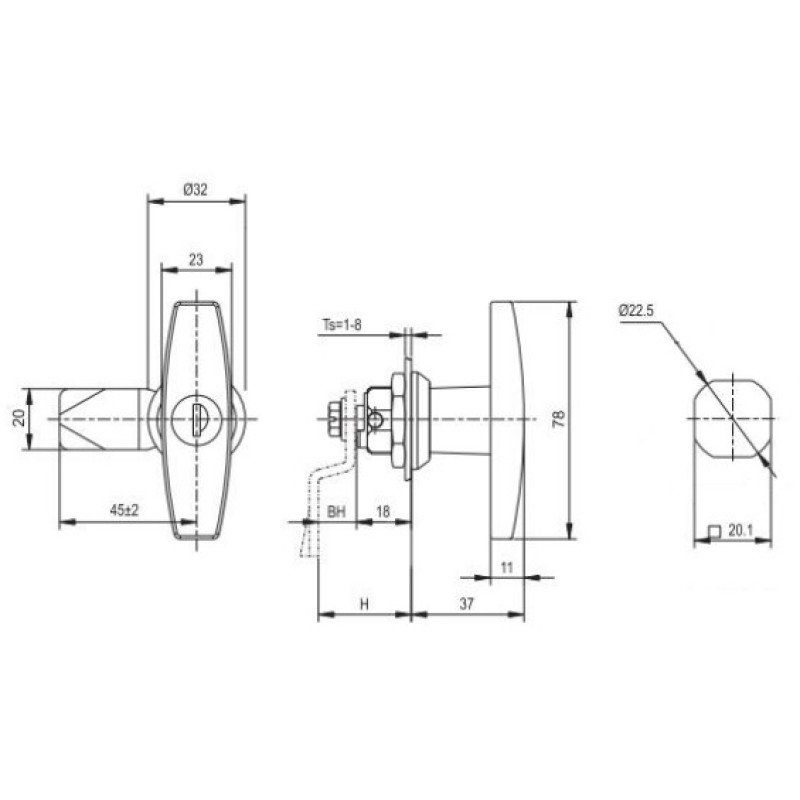 T-handle quater turn non-lockable locks wholesale in UK at | FACTORY YARD