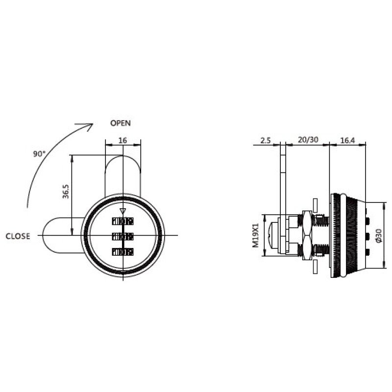 Three digit code cam locks for lockers in UK at | FACTORY YARD