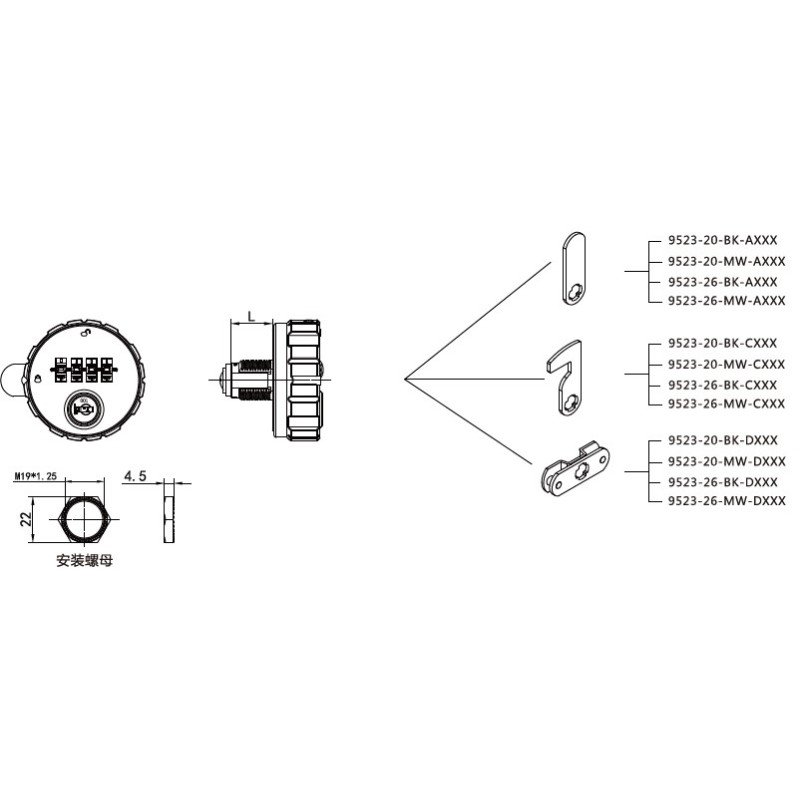 4-Digit Code Cam Lock with Knob Shape – Durable & Secure