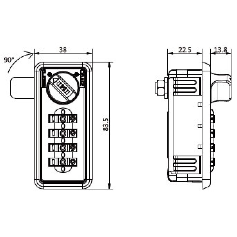 4-Digit Combination Cam Lock with Management Key